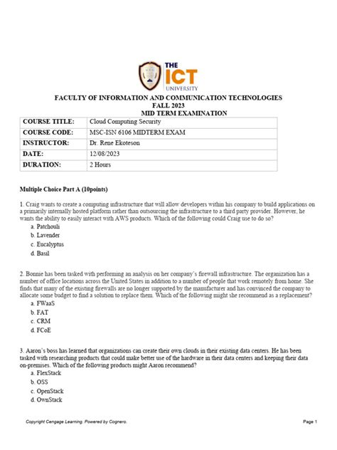 Msc Midterm Exam Pdf Cloud Computing Computer Architecture
