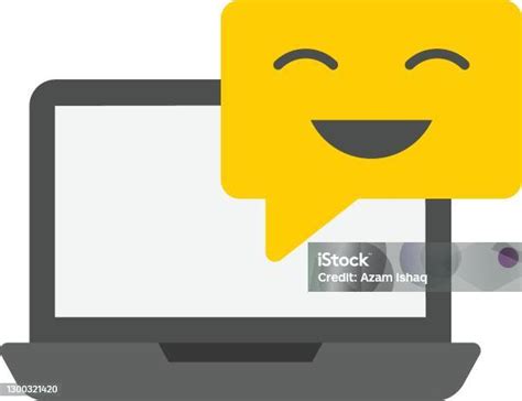 직원 사무실 통신 소프트웨어 개념 흰색 배경에 Hrm 기호 노트북 벡터 색상 아이콘 디자인랜 채팅 스마일 이모티콘 스톡 조명