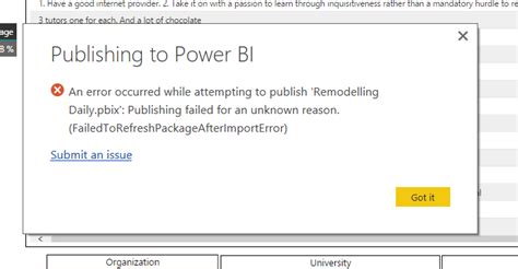Publishing From Desktop To Service Error Microsoft Fabric Community