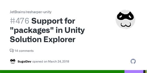 Support For Packages In Unity Solution Explorer · Issue 476 · Jetbrainsresharper Unity · Github