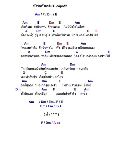 พลกีตาร์โปร่ง สอนกีตาร์คอร์ดง่าย สอนตีคอร์ดง่ายๆ ทั้งรักทั้งเกลียด