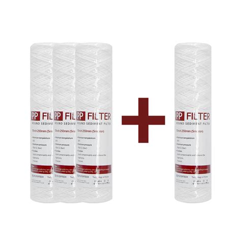 [3 1]ft Wd 250 5 마이크로필터 Pp Wd 와운드필터 250mm 5um 4개 1년세트 10인치 산업용 하우징형 주 필터테크