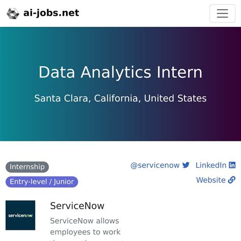 Hiring Internship Data Analytics Intern In Santa Clara California United States Raimljobs