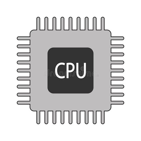 Cpu Microchip Chip Flat Design Icon Symbol Sign Vector Illustration Stock Vector