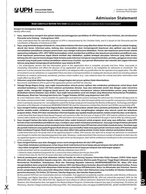 Rev 060921 Admission Statement Application Form 2022 2023 Pdf