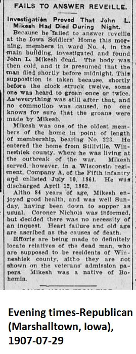 John Mikesh 1823 1907 Find A Grave Memorial