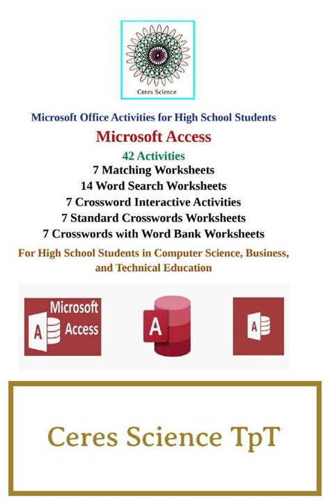 Microsoft Access High School Computer Education Bundle 42 Activities Computer Education