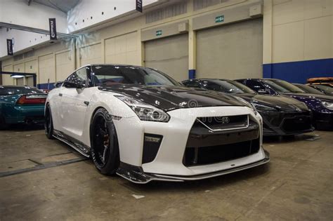 Modified White Nissan Gt R R35 Displayed In The Elite Showcase