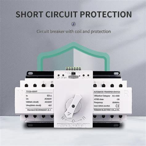 4p 63a 380v Mcb Type Dual Power Automatic Transfer Switch Ats Hk 2 Input 2 Output Fruugo Uk