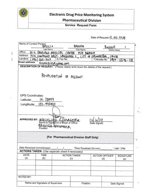 Edpms Service Request Form Pdf