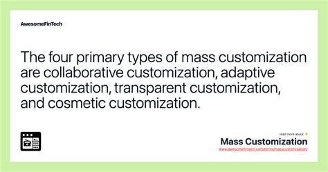Mass Customization Awesomefintech Blog