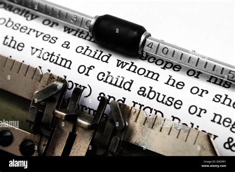 Typewriter And Document Stock Photo Alamy