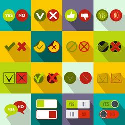 Check Mark Yes And No Icons Set Royalty Free Vector Image