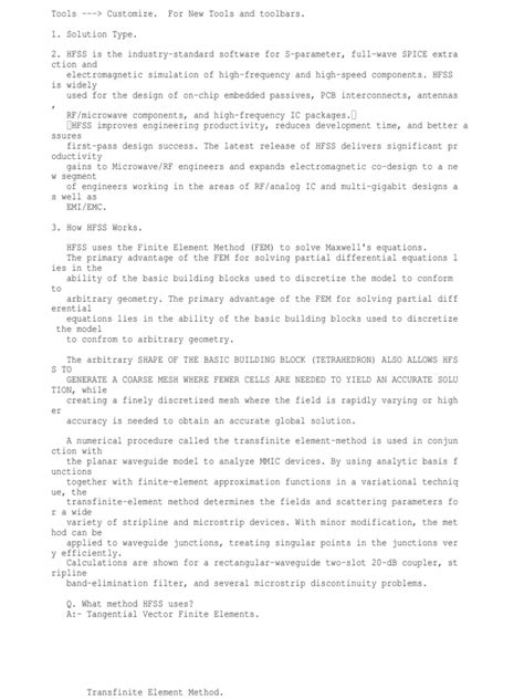 What Is Hfss Pdf Finite Element Method Teaching Mathematics
