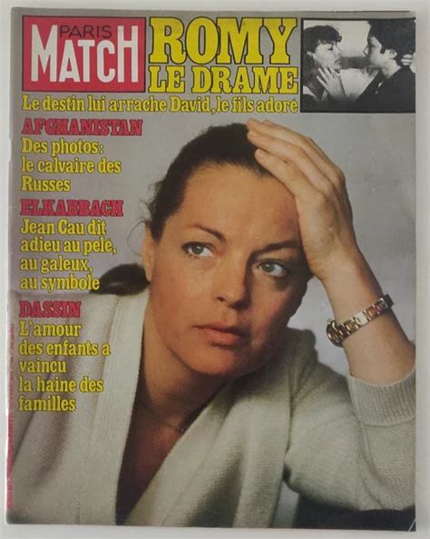 Paris Match Romy Schneider Le Drame Perte De Son Fils N° 1677 Du 17