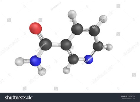 3d Structure Nicotinamide Known Niacinamide Vitamin Stock Illustration