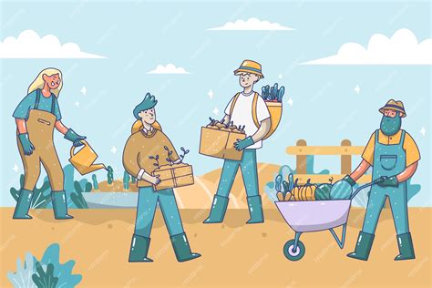 유기 농업 개념 테마 무료 벡터