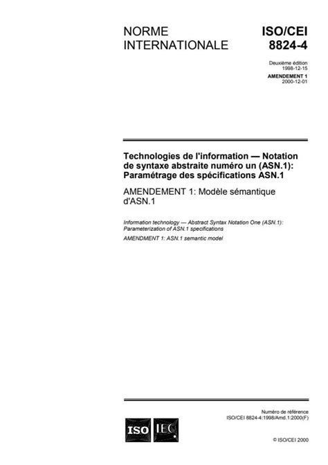 ISO IEC 8824 4 1998 Amd 1 2000 Information Technology Abstract Syntax Notation One ASN L