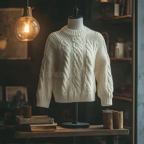 Cream Cable Knit Sweater On Mannequin Stock Illustration Illustration