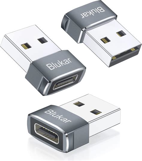 Blukar USB C Female To USB Male Adapter Pack Type C To USB A Converter For Fast Charging