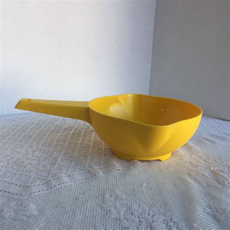 Vintage Tupperware Colander Yellow Handled Plastic Strainer Etsy