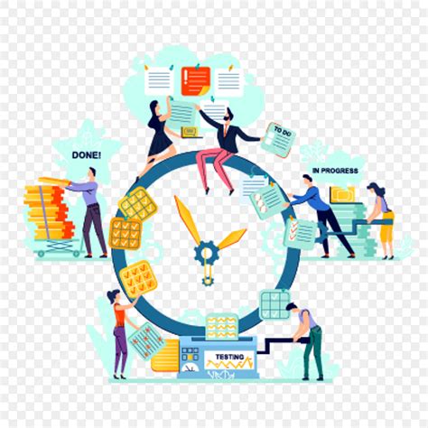 Time Management Concept Vector Png Images Deadline Time Management