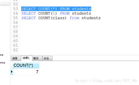 Sql（mysql）语句查询 Navicat 工具 （3） Count1countcount字段用法的区别