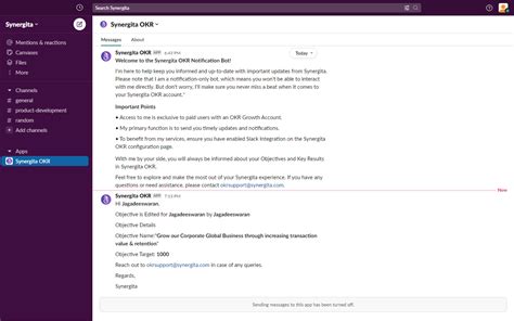 Synergita Slack Integration