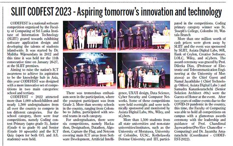 codefest 2023 aspiring tomorrow s innovation and technology sliit