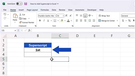 How To Add Superscript In Excel