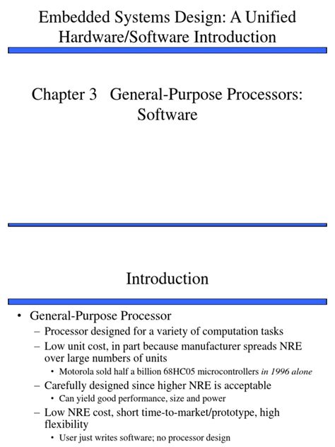 General Purpose Processors Instruction Set Central Processing Unit