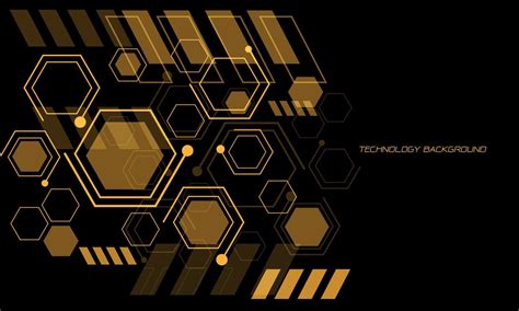Abstract Yellow Technology Geometric Line On Black With Blank Space Design Modern Futuristic
