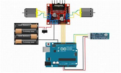 Arduino Bluetooth Controlado RC Coche Paso Esquema De Cableado Askix