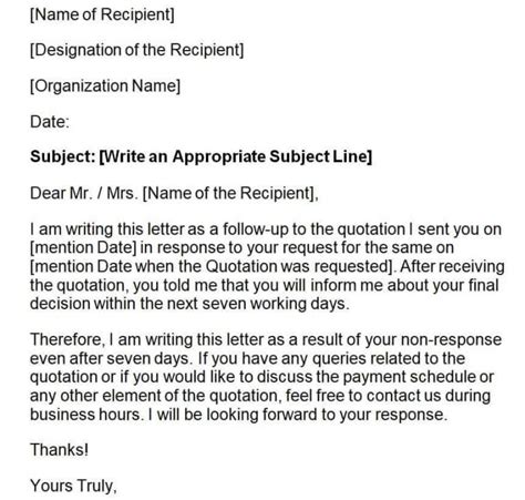 7 Official Follow Up Letter Templates Formats