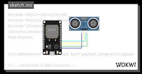 Ultra Sonic Sensor Wokwi Esp32 Stm32 Arduino Simulator