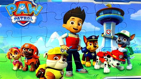 Райдер и его щенки спасатели собираем пазлы для детей с героями мультика Щенячий Патруль Paw