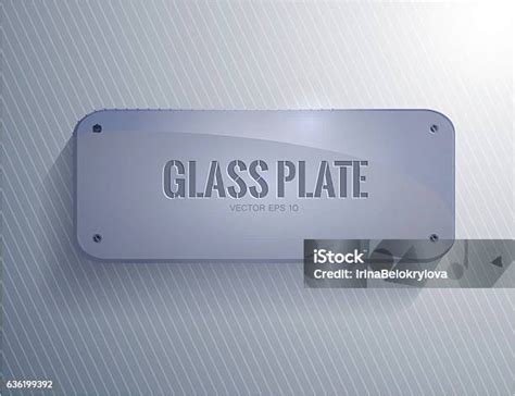 벡터 사실3d 블루 컬러 유리 플레이트 이름 템플릿 개체 명판에 대한 스톡 벡터 아트 및 기타 이미지 명판 사무실 플래카드 Istock
