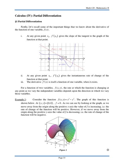 M1120 Calculus Iv Lecture Pdf Derivative Function Mathematics