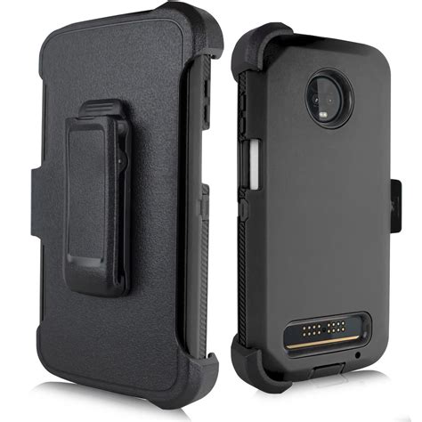 For Motorola Moto Z Z Play Holster Hybrid Layers Shock Resistant Design Protective Phone Case