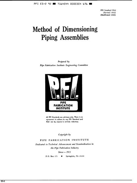 Method Of Dimensioning Piping Assemblies Prepared Pipe Fabricatioll