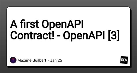 A First Openapi Contract Openapi 3 Rdevto
