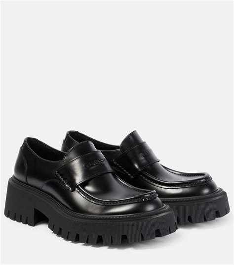 Tractor Leather Loafers In Black Balenciaga Mytheresa Leather