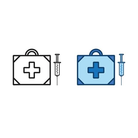 Medical And Syringe Bag Logo Icon Illustration Colorful And Outline