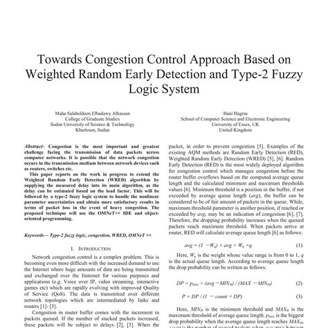 Towards Congestion Control Approach Based On Weighted Random Early Detection And Type 2 Fuzzy