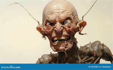 Creepy Animation Tentacled Man In Hyper Detailed Goblin Academia Style Stock Illustration