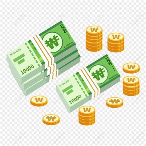 한국 원화 지폐와 동전의 아름다운 그림 돈 일러스트 한국 일러스트방어그래픽 Png 일러스트 무료 다운로드 Lovepik