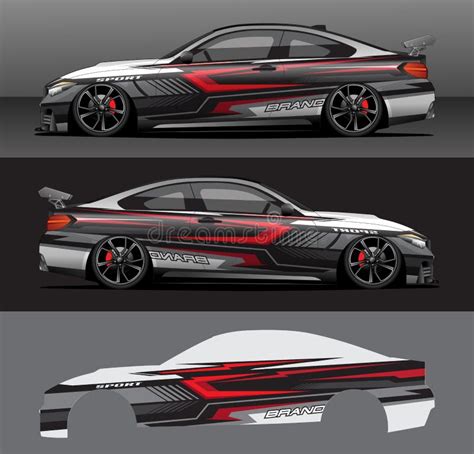 Racing Car Wrap Design Vector Graphic Abstract Stripe Racing