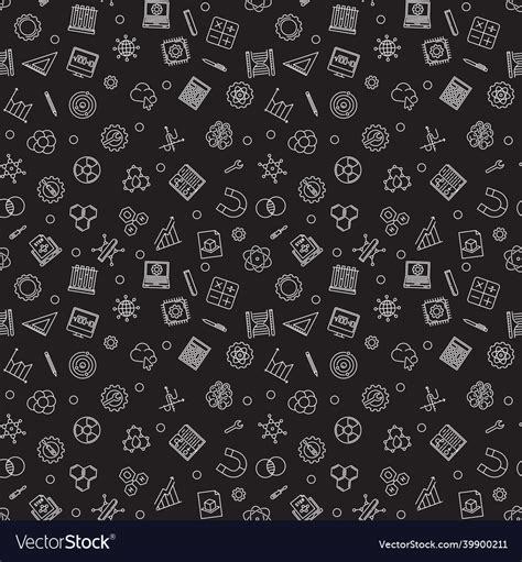 Science And Stem Education Dark Seamless Vector Image