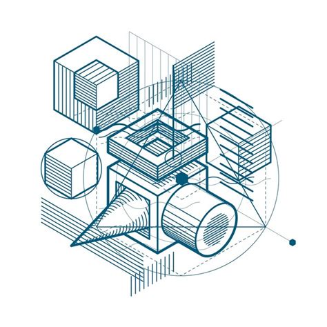 Premium Vector Abstract Vector Background With Isometric Lines And Shapes Cubes Hexagons