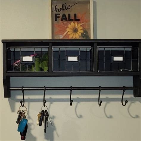 Entryway Shelf With Hooks Etsy